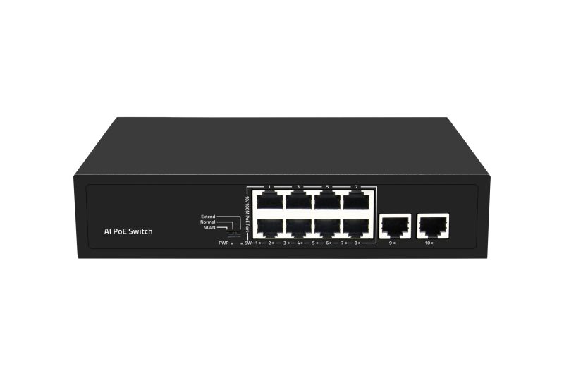 DESKTOP POE SWITCH 8X10/100 POE 1-8 SUPPORT MAX 30 W UPLINK 2-PORT FAST ...